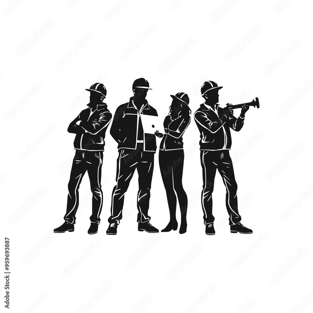 Engineers clipart vector collection, symbol, logos, icons isolated on ...