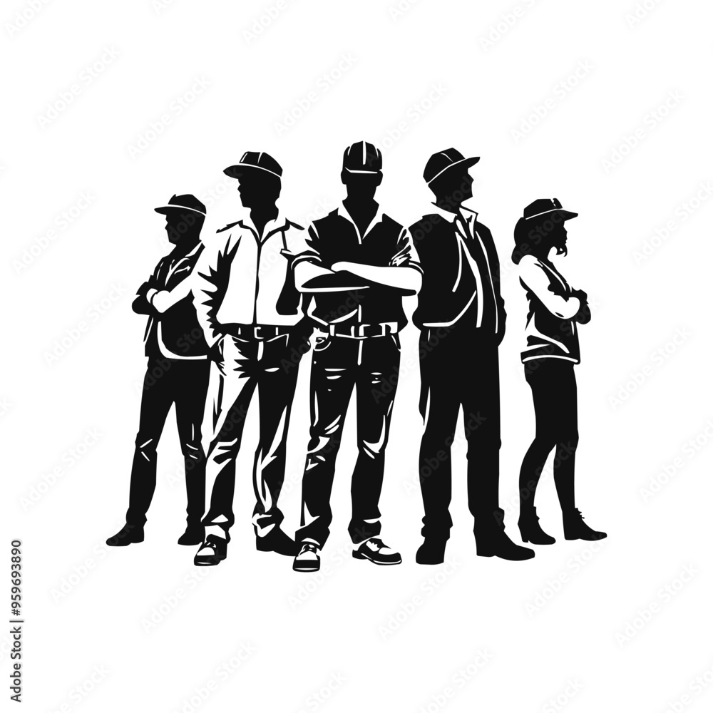 Engineers clipart vector collection, symbol, logos, icons isolated on ...