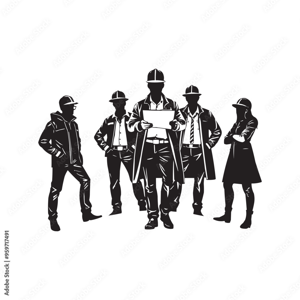 Engineers clipart vector collection, symbol, logos, icons isolated on ...