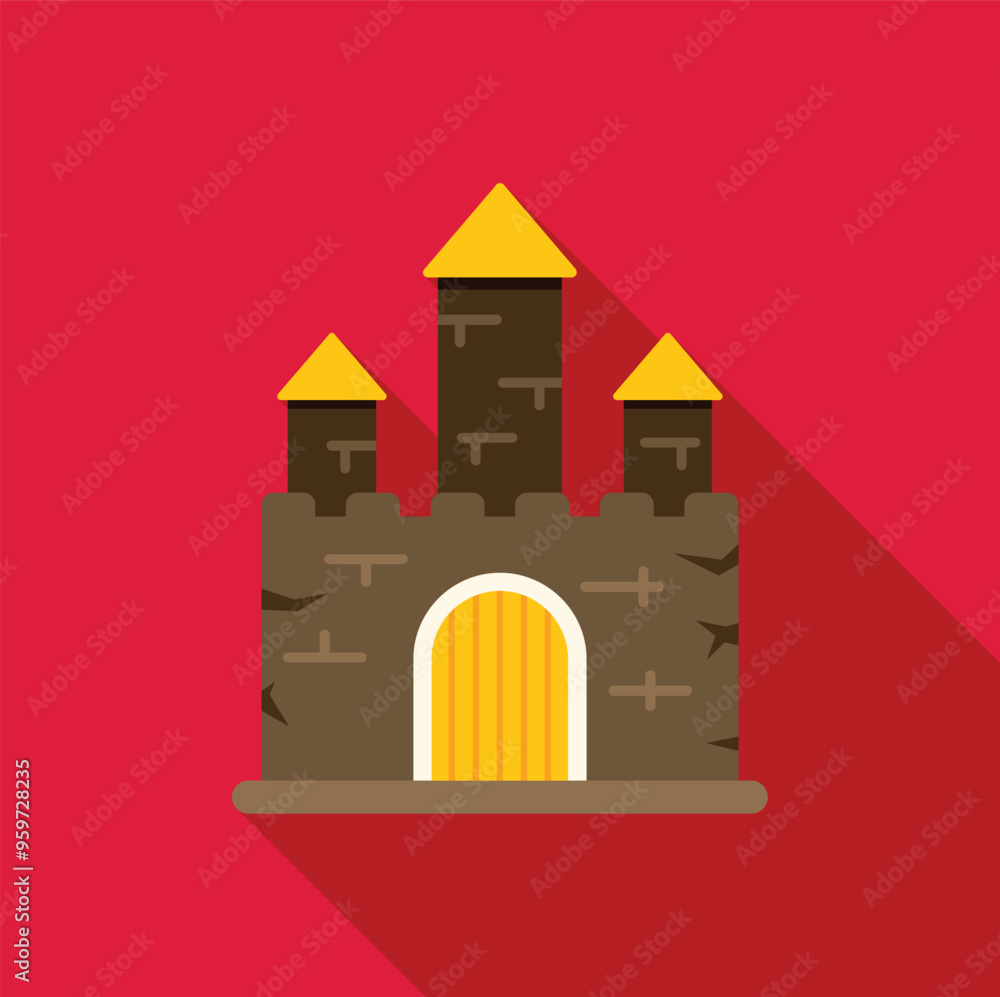 Medieval stone castle is standing tall on a solid foundation, featuring ...