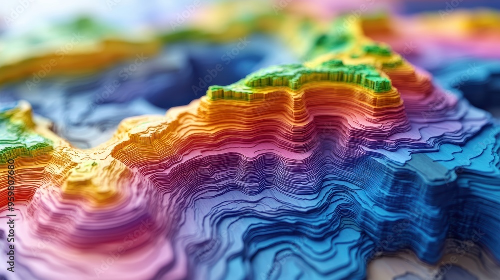 A sophisticated seismic survey visualization, showing sound waves ...