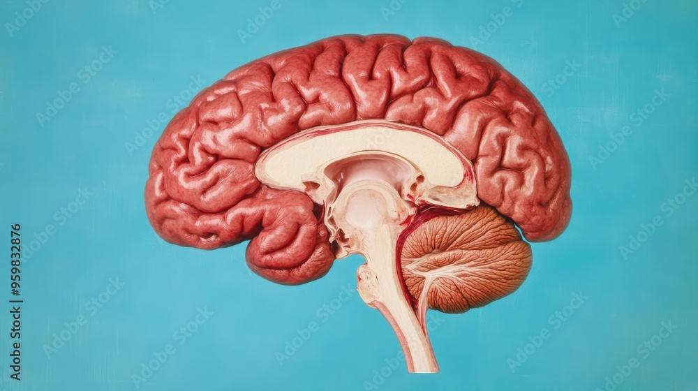 Cross-sectional view of the human brain ventricles, illustrating ...