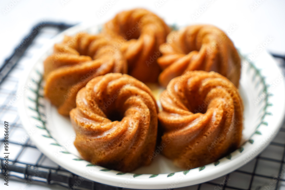 ภาพถ่าย Stock Steamed caramelized sweet and soft cake, locally known as ...