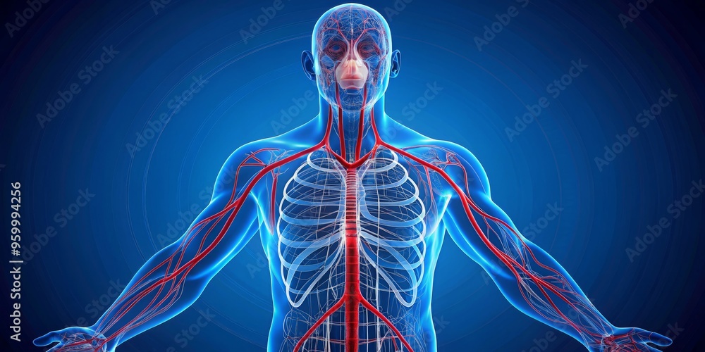 blood circulation diagram detailed human anatomy illustration medical ...