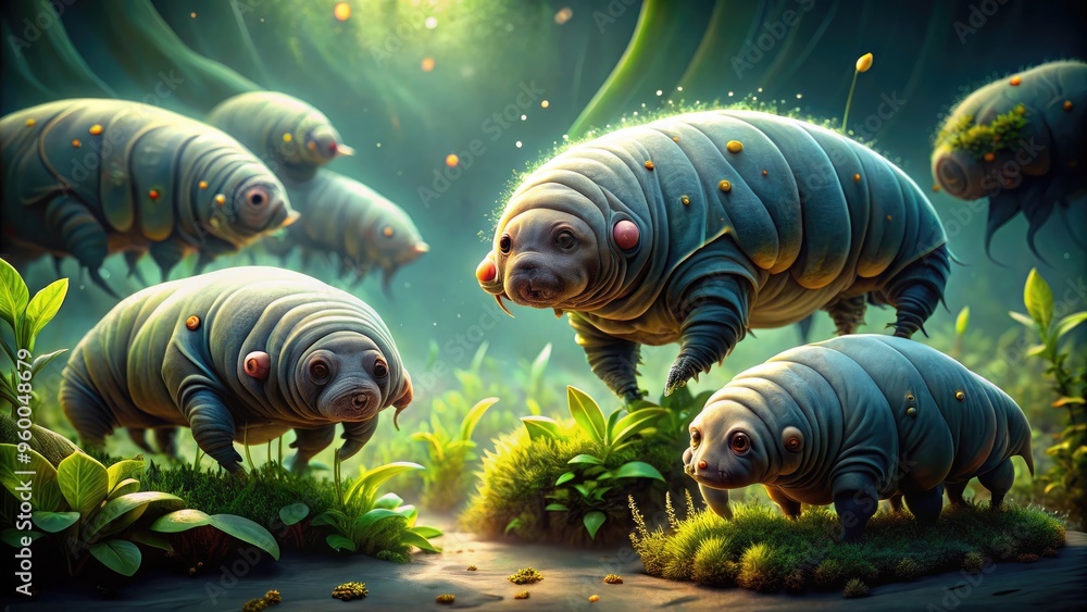 Microscopic tardigrades, also known as water bears, thrive in aquatic ...
