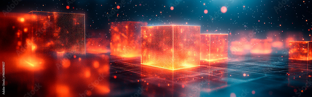 Múltiples capas de rejillas transparentes y brillantes apiladas unas ...