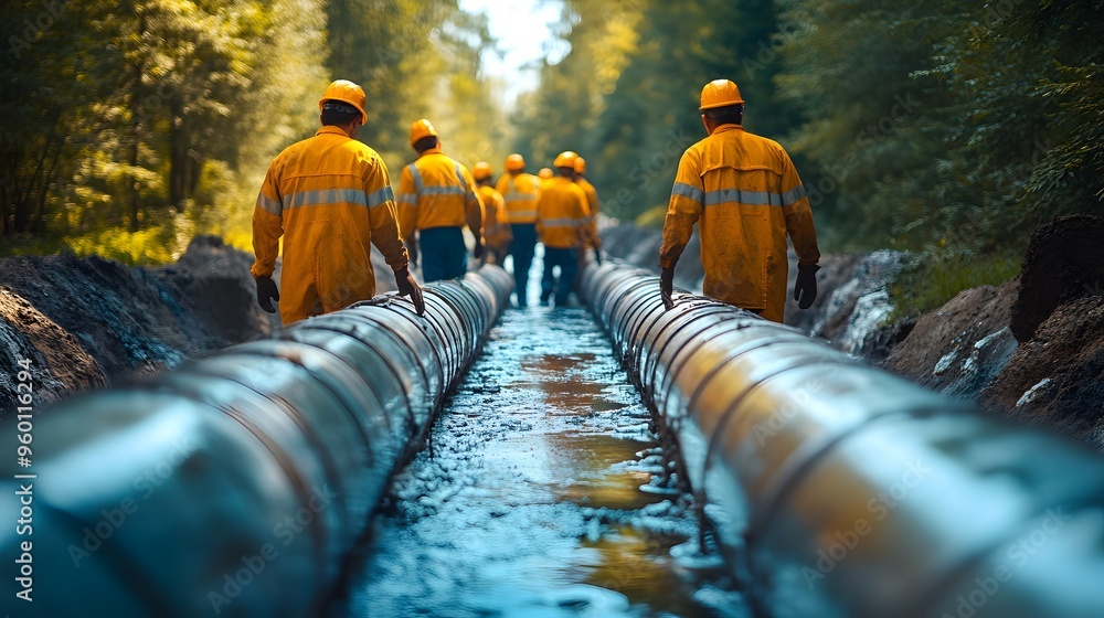 Technician Conducting Maintenance on Underground Gas Pipeline: A ...