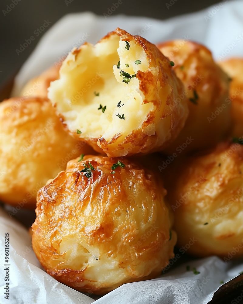 Leftover Mashed Potato Cheese Puffs Recipe Photo Stock Photo | Adobe Stock