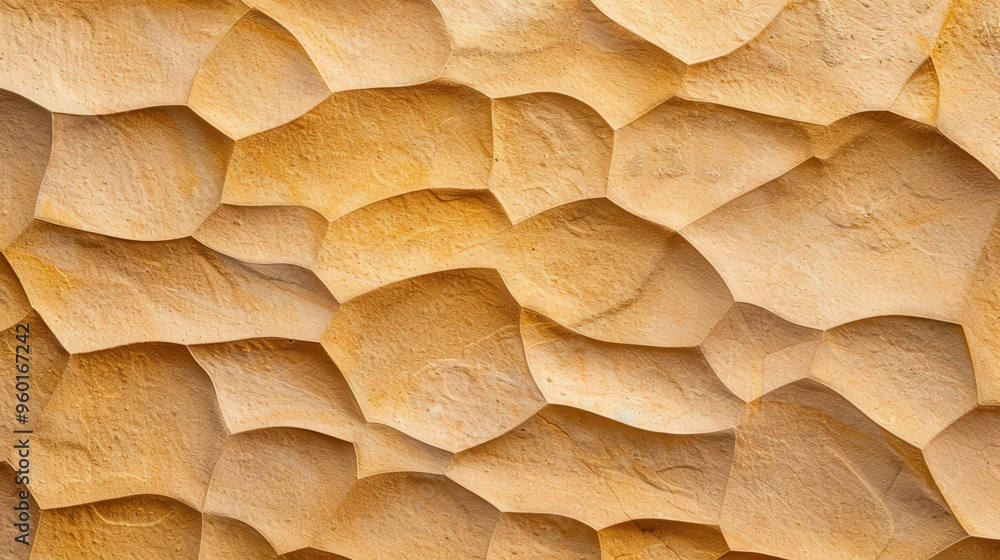 Golden Sandstone Serenity, a richly textured landscape of warm golden ...