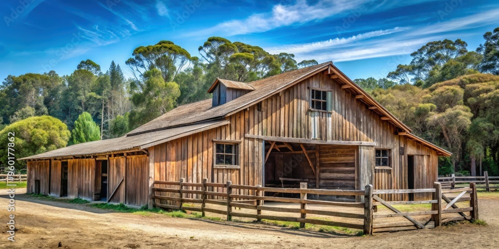 Rustic horse barn at Wilder Ranch State Park in Santa Cruz, California ...
