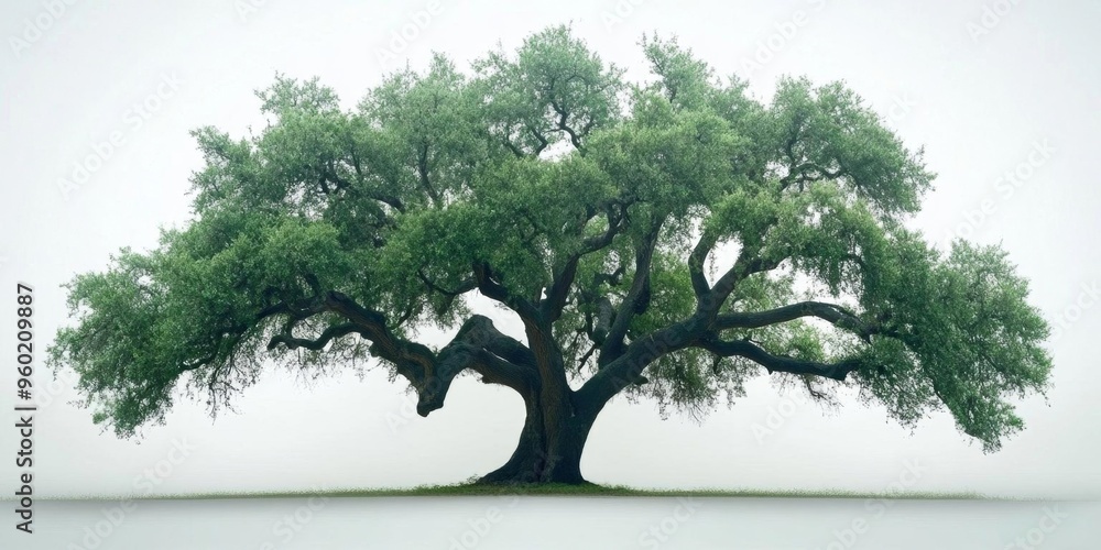 Majestic Solitary Oak: Symbol of Strength and Natural Beauty Against ...