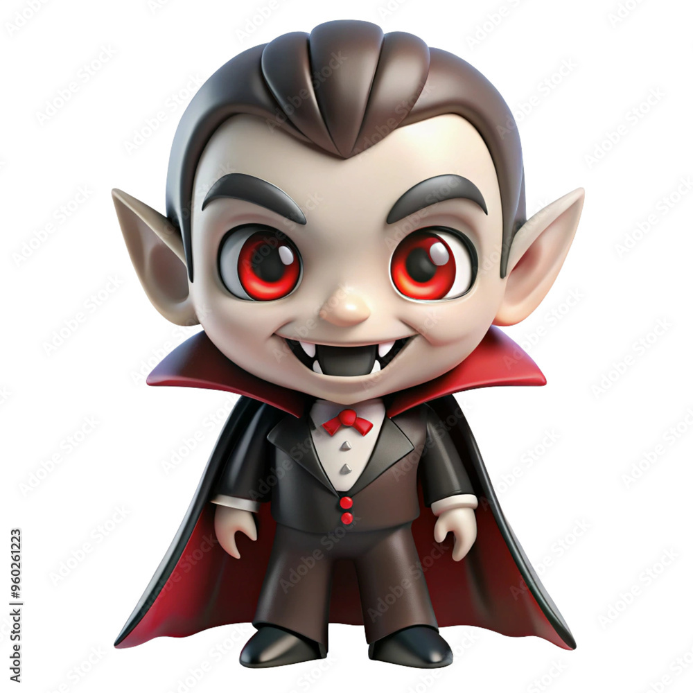 Dracula mascot cute, Red big eye , big fang ,chibi , full color body ...