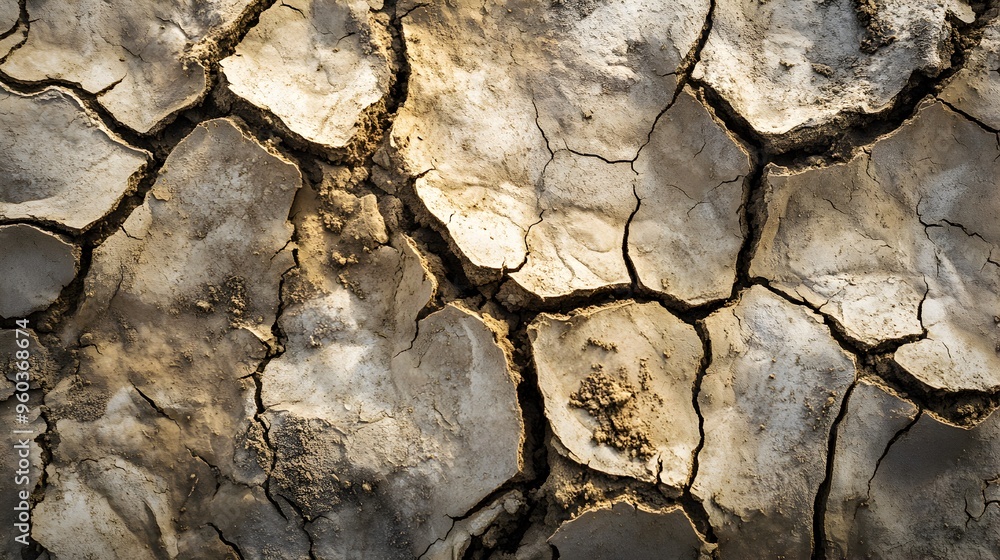 Cracked and Parched Earth Surface Texture with Dry Mudflat Pattern and ...