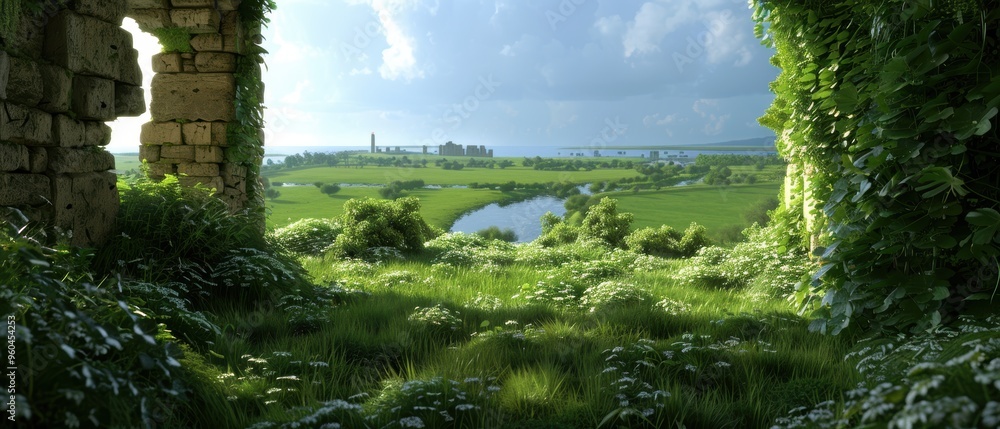 Mystical Remnants of an Ancient Battlefield - Photorealistic Scene with ...