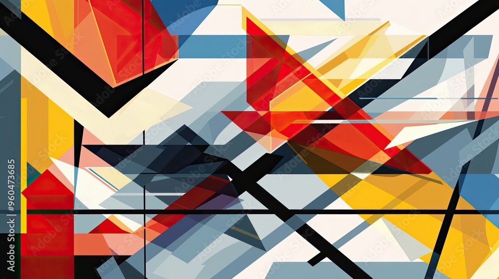 Ilustración de Stock Visually complex Cubist wallpaper with overlapping ...