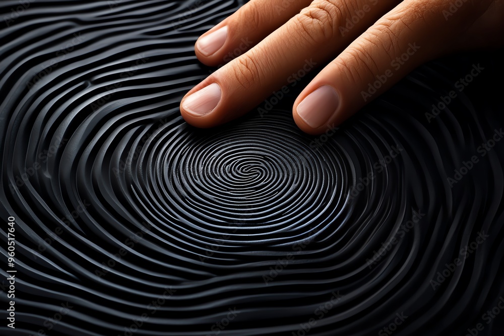 Magnified fingerprints, unique swirls, individual identity reveal the ...