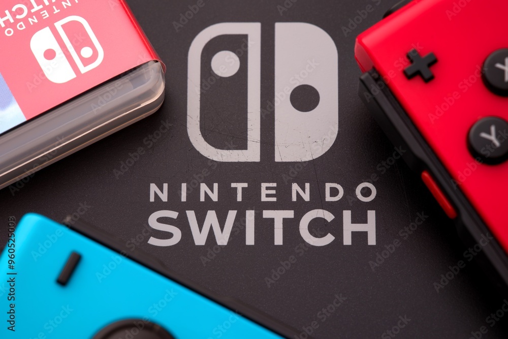 Tambov, Russian Federation - August 28, 2024 Back of Nintendo Switch ...