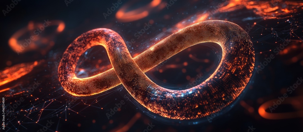 Endless infinity symbol representing virtual reality digital innovation ...