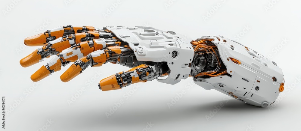 Explore the Detailed Design of a Robotic Hand Against a White ...