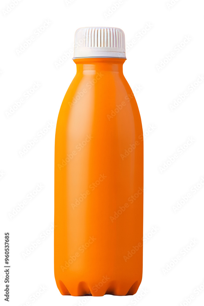 Mock UP Bright orange plastic bottle with white cap Clipart Element ...