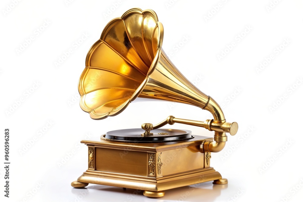 musical, vintage, music,gramophone, golden gramophone, classic, eye ...