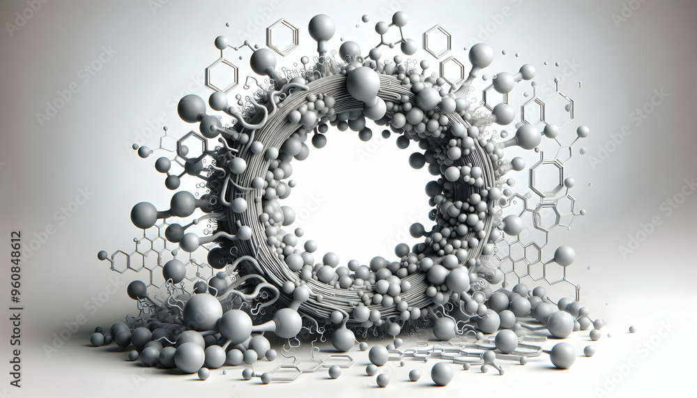 3D Bio-Inspired Border with Molecular Structure and Copy Space Concept ...