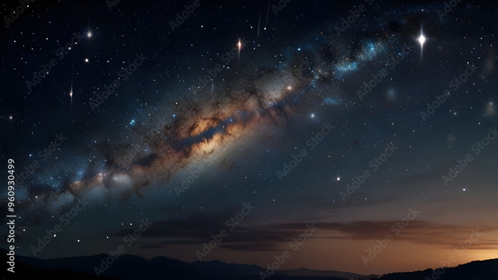 Falling star Photoshop overlay, Night sky, starlight, milky way, galaxy ...