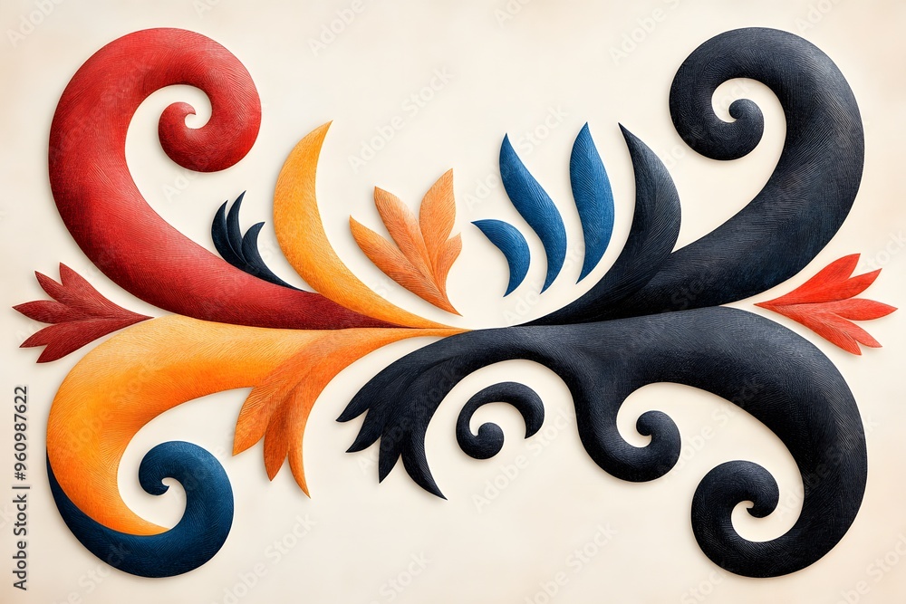 Maori Kowhaiwhai Pattern A traditional Maori pattern featuring spirals ...