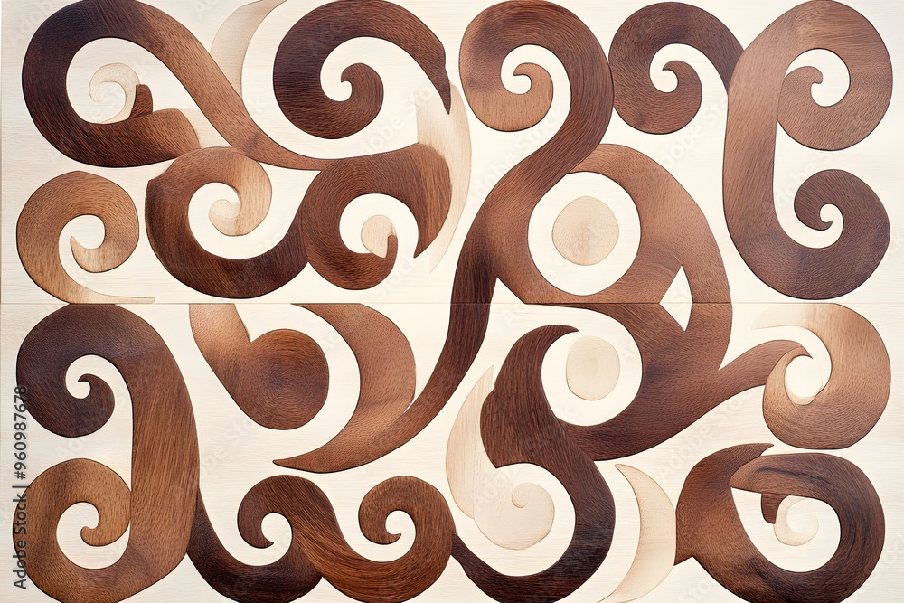 Maori Kowhaiwhai Pattern A traditional Maori pattern featuring spirals ...