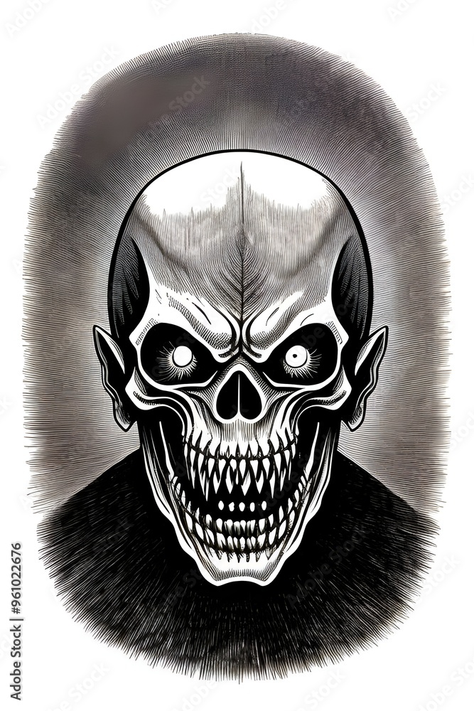 sketch, pencil drawing, illustration of a evil, creepy, scary ...