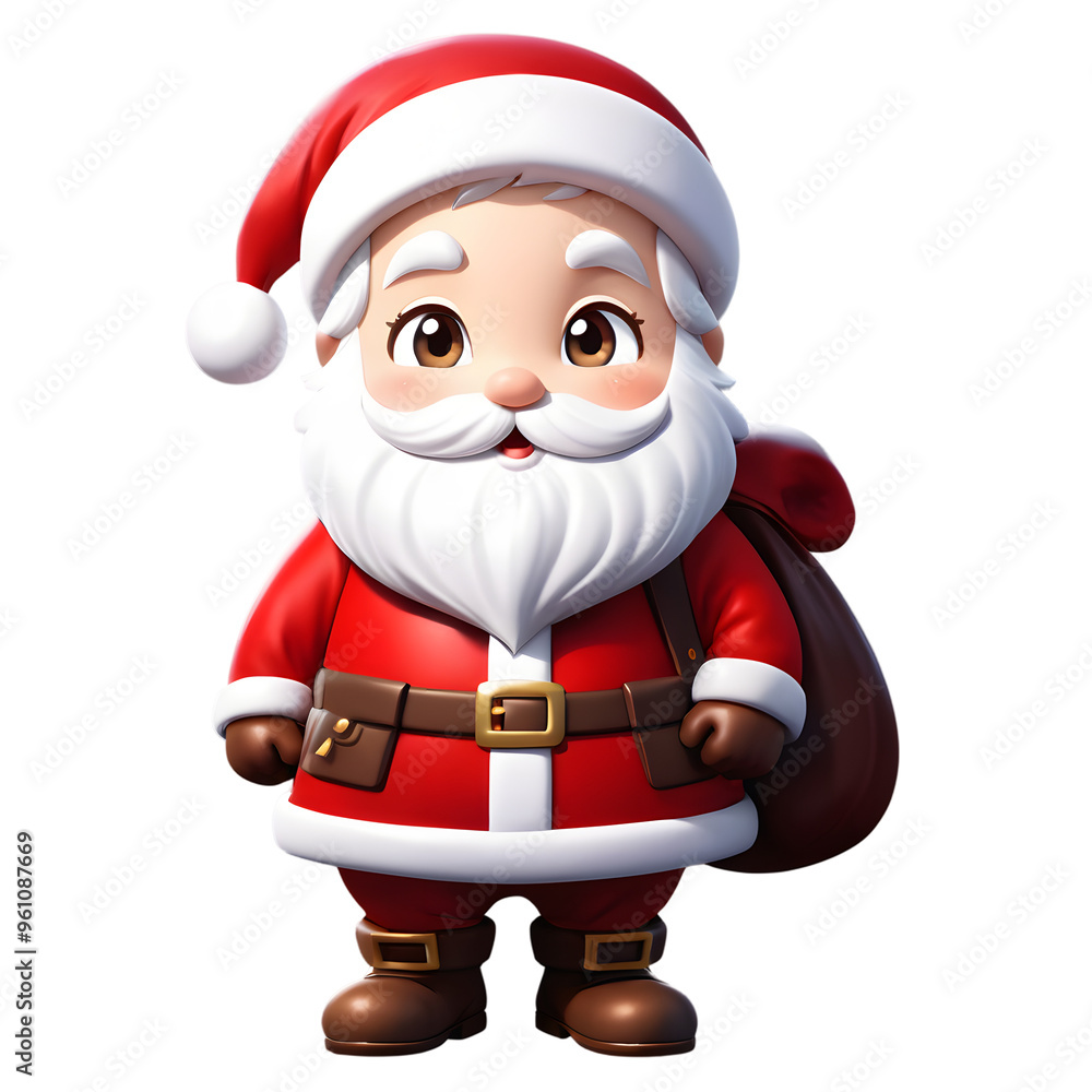 Cute cartoon santa claus clipart, on transparent background, png ...