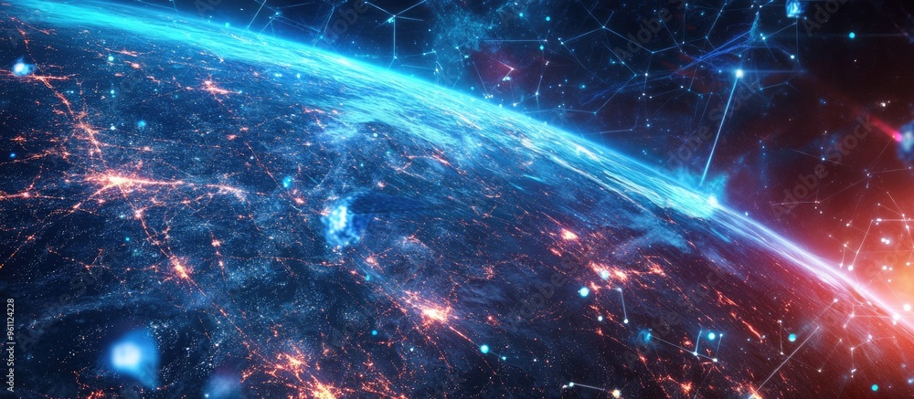 Global technology concepts featuring interconnected networks and data ...
