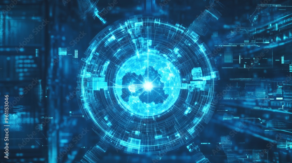 AI nuclear energy background, future innovation of disruptive ...