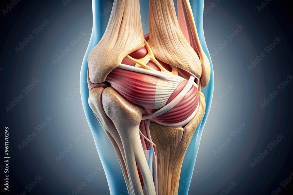Close-Up Of A Human Knee Joint Dissection Revealing Cartilage ...