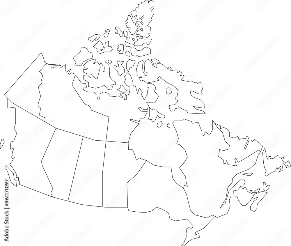 Canada outline map Stock Vector | Adobe Stock