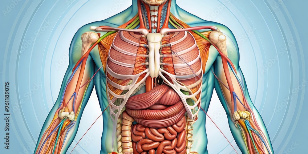 Detailed, Labeled Diagram Of The Human Abdomen, Showcasing Its Organs ...