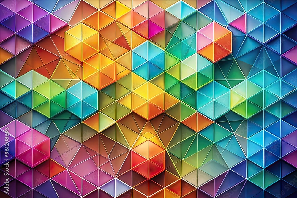 Abstract geometric design featuring tilted angle overlapping shapes and interlocking polygons ...