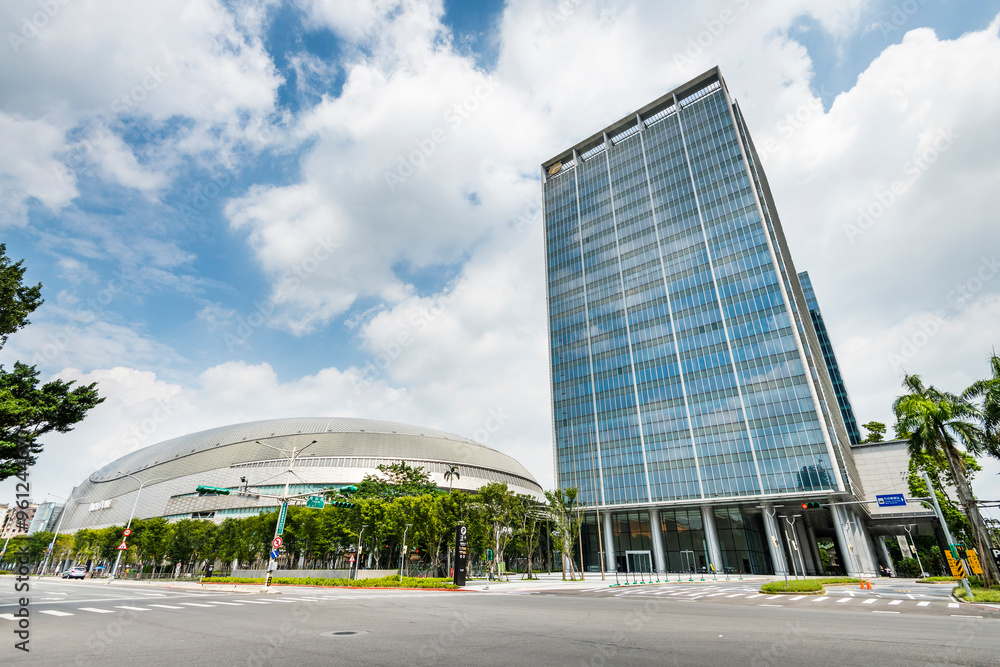 Taipei, Taiwan- August 23, 2024: Building view of the Taipei Dome in ...