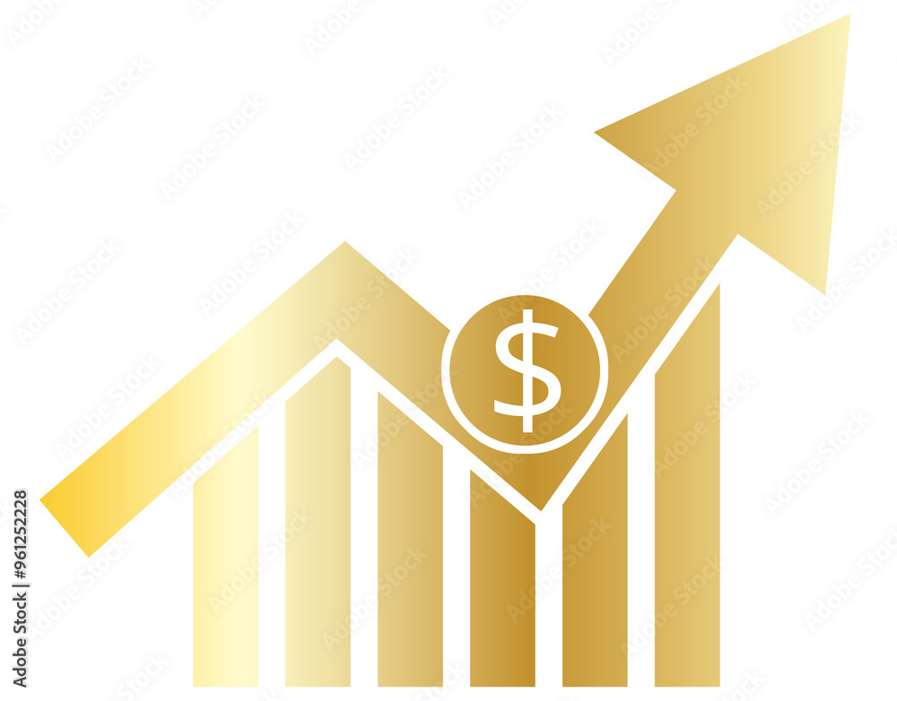gold chart icon png transparent background Stock Illustration | Adobe Stock