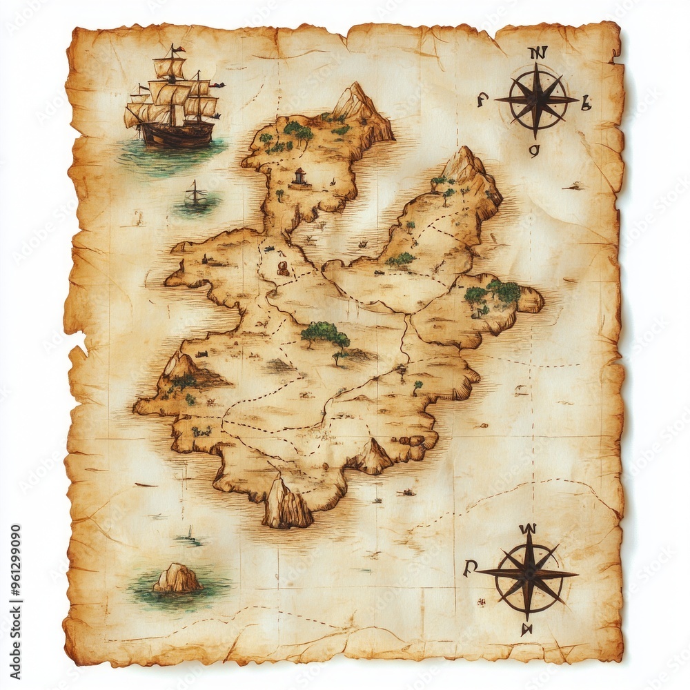 Whimsical Treasure Maps for Kids, colorful illustrations of playful ...