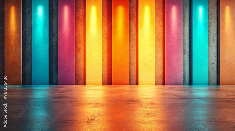 Colorful stage background with copy space , backdrop scenery with ...
