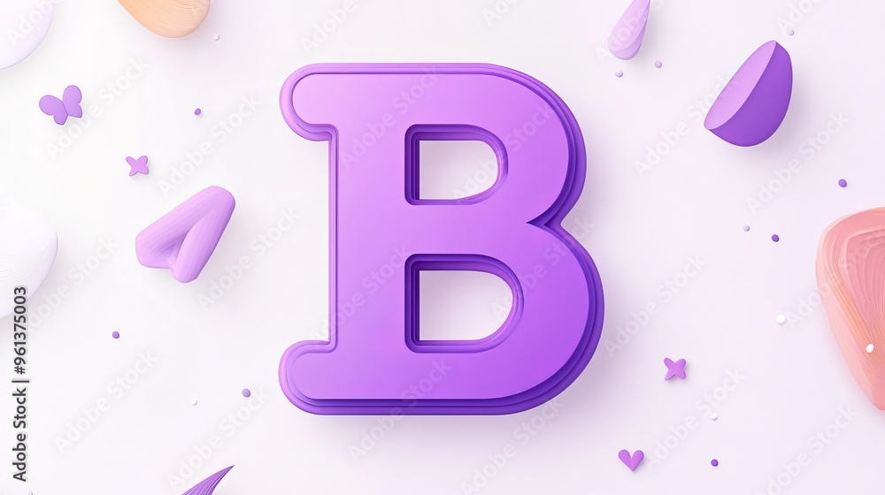 White background with volumetric letter "B". Stock Illustration | Adobe Stock