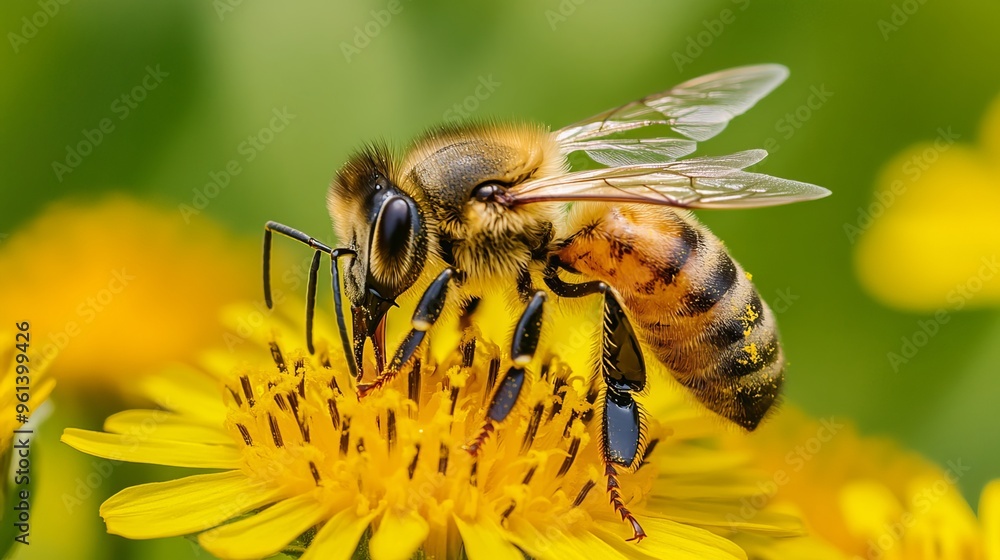 Apis mellifera, the honey bee, is an insect with a distinctive ...