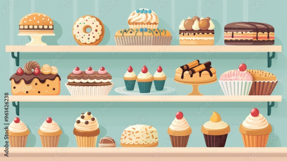 An infographic showing different types of baked goods available at a ...
