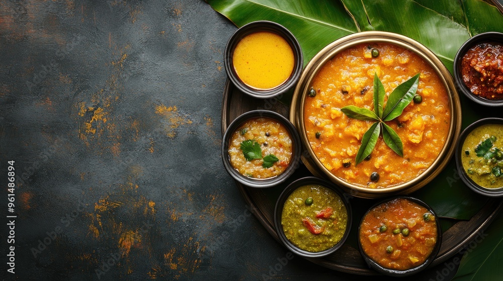 Pongal with ghee, sambar, and chutney, a classic South Indian dish. Top ...