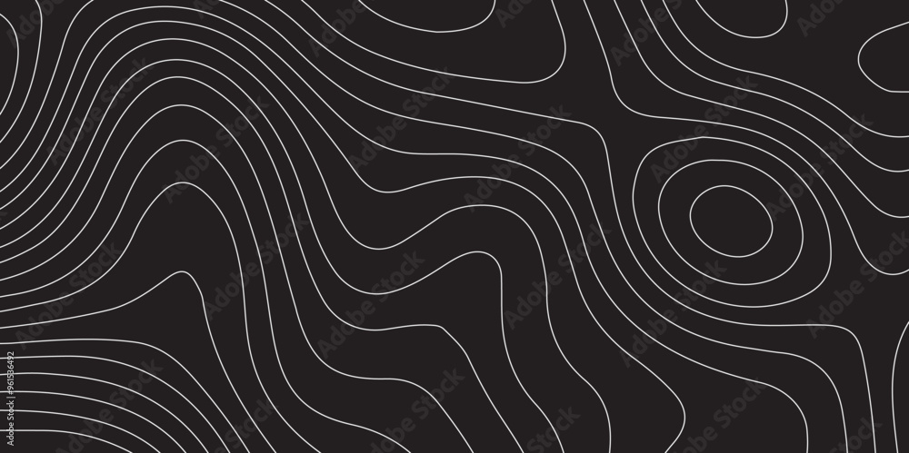 Black topology topography vector abstract design digital background ...