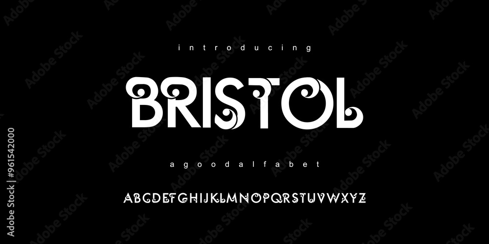 Bristol Font in the UK design a geometric style vector illustration ...