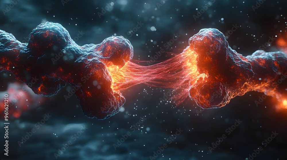 Single Cell Division Close-Up A single cancer cell splitting into two ...