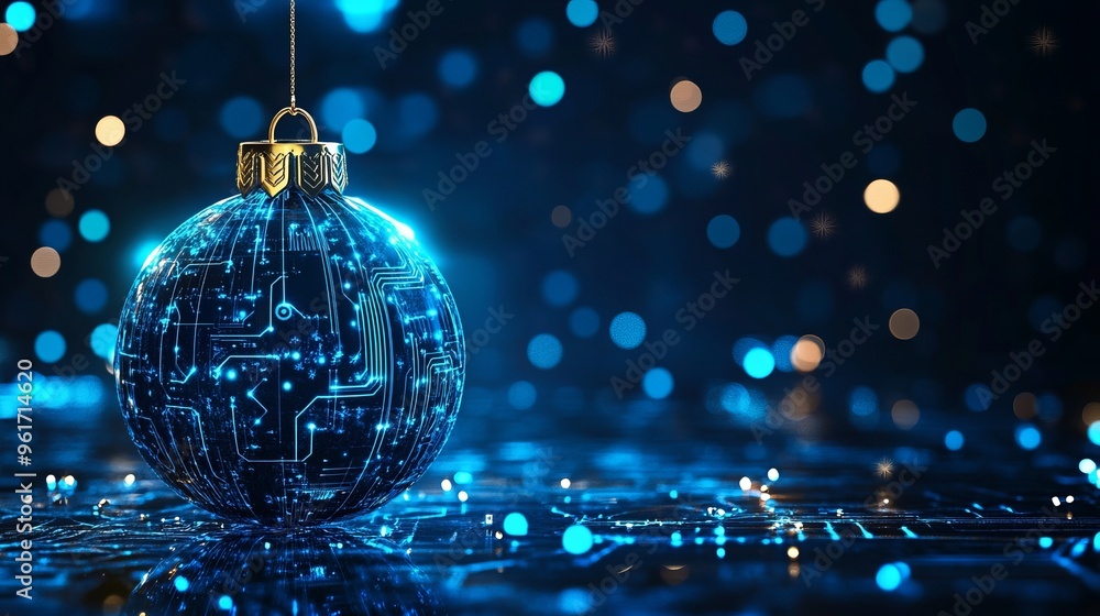 Zdjęcie bez tantiem: Beautiful Merry Christmas greeting card computer ...