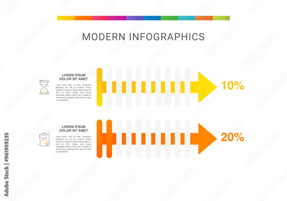 Presentation of modern vector infographic. Business template with 2 ...